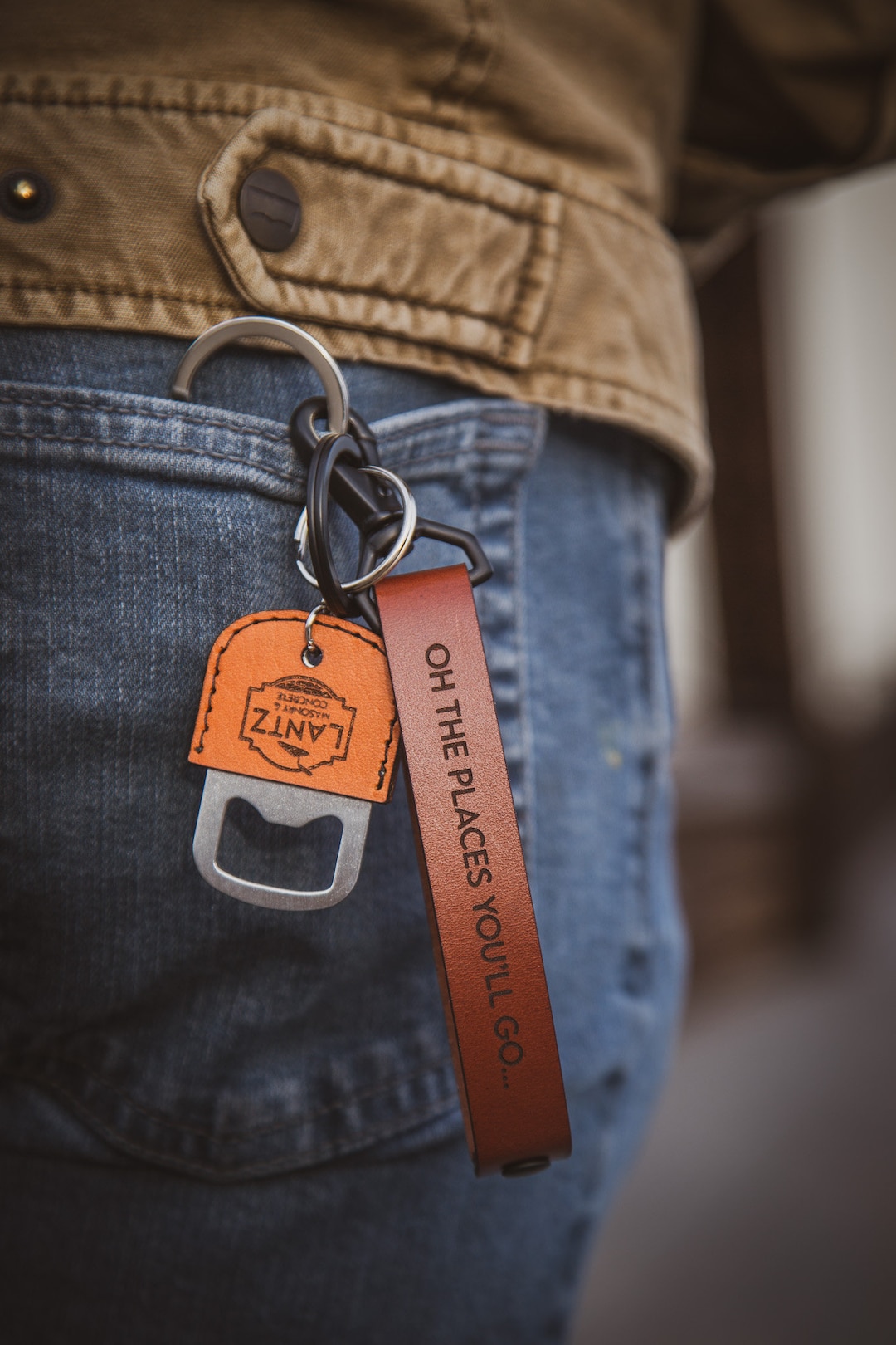 Custom Leather Engraved Bottle Opener Keychain | Bottle Opener | Custom ...