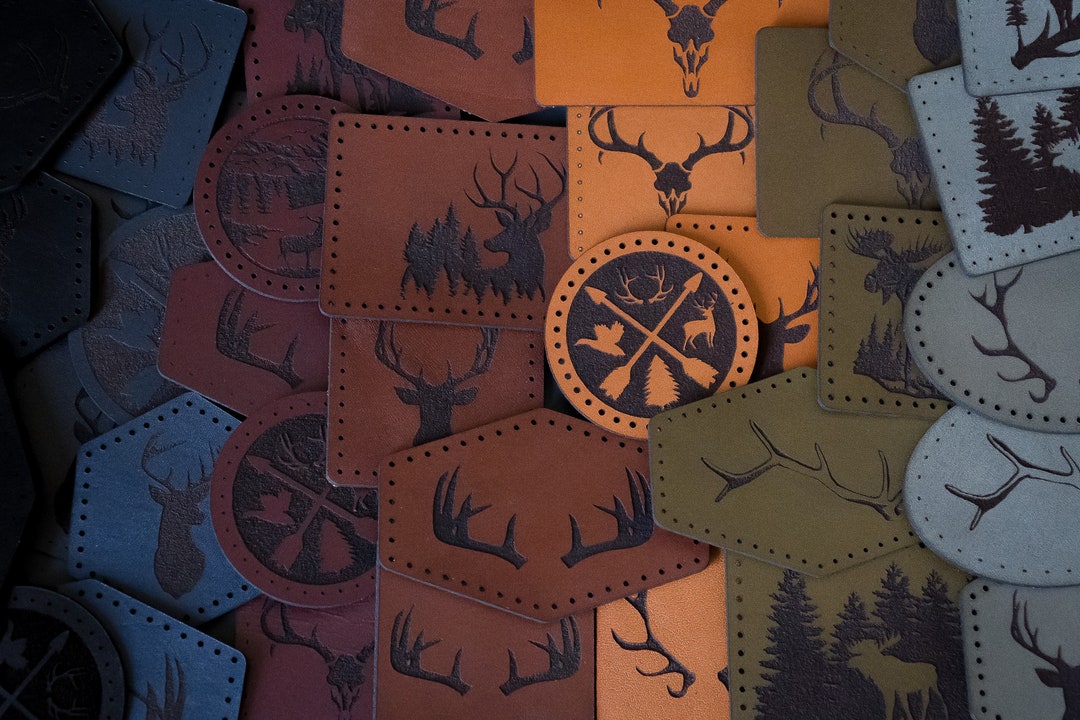 Custom Engraved Leather Hunting Patches | Antler Designs - Etsy