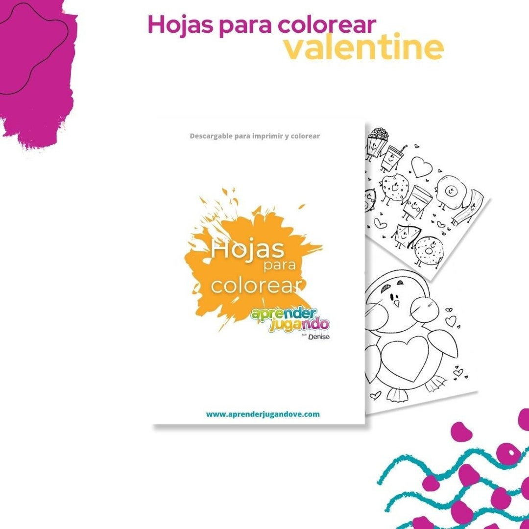 Valentine Coloring Page- Instant Digital Download - Hojas De Colorear ...