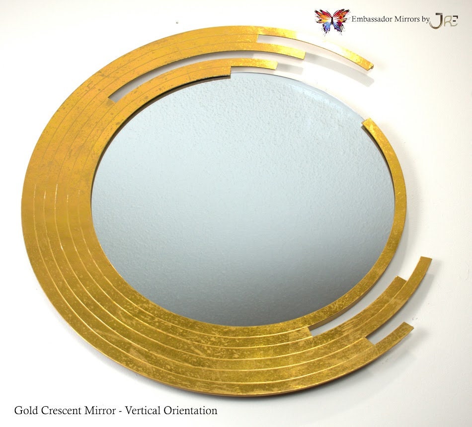 Luxury Gold Crescent Mirror Decorative Gold Mirror Gold Class Mirror ...