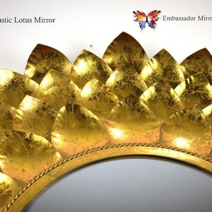 Luxury Gold Rustic Lotus Decorative Gold Mirror, Gold Class Mirror ...