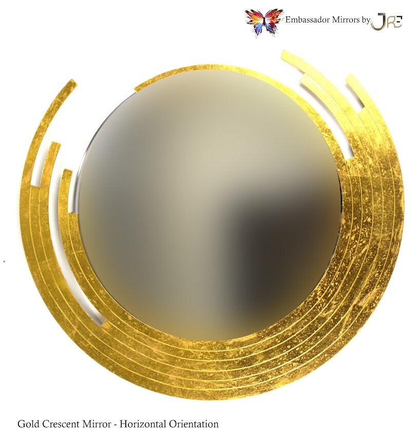 Luxury Gold Crescent Mirror Decorative Gold Mirror Gold Class Mirror ...