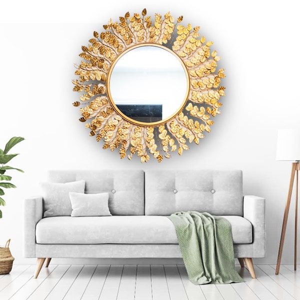 Large Gold Wall Mirror - Etsy