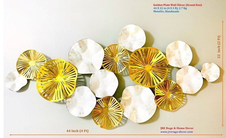 Gold Plate Wall Decor Gold Wall Art, Gold Metal Art, Gold Art Decor ...