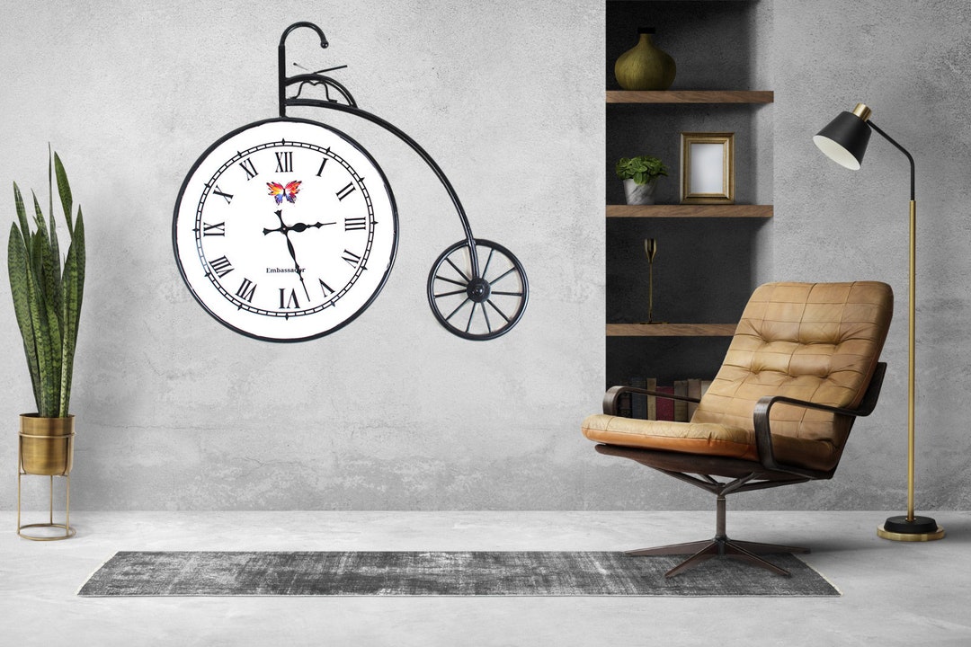 Luxury Designer Vintage Cycle Clock Modern Wall Art Clock Cycle Boho ...