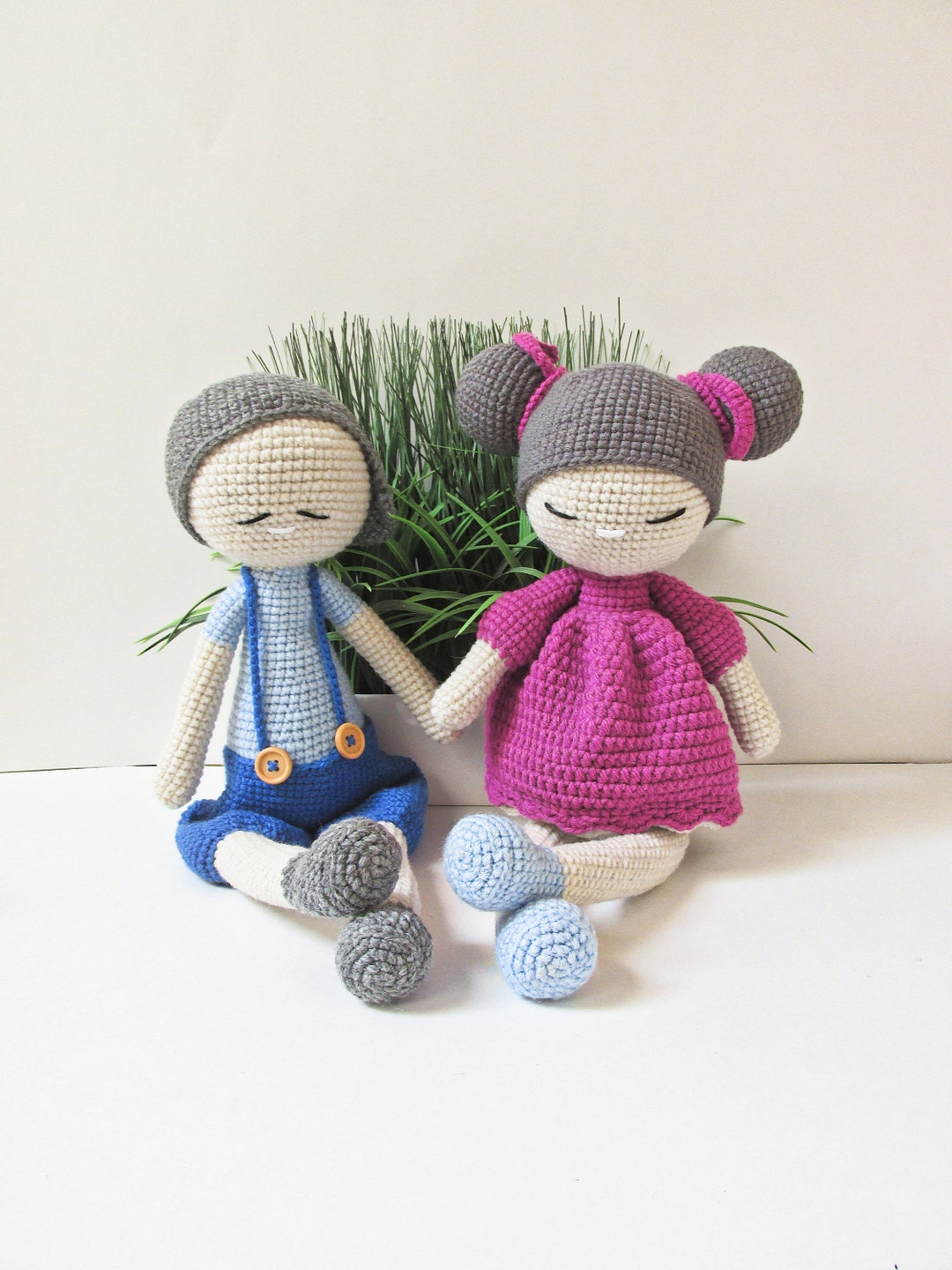 Crochet Elliot and Ingrid Dolls - Etsy