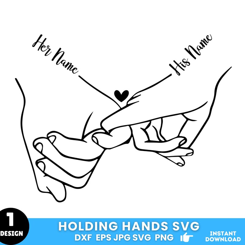 Holding Hands Name Art - Etsy