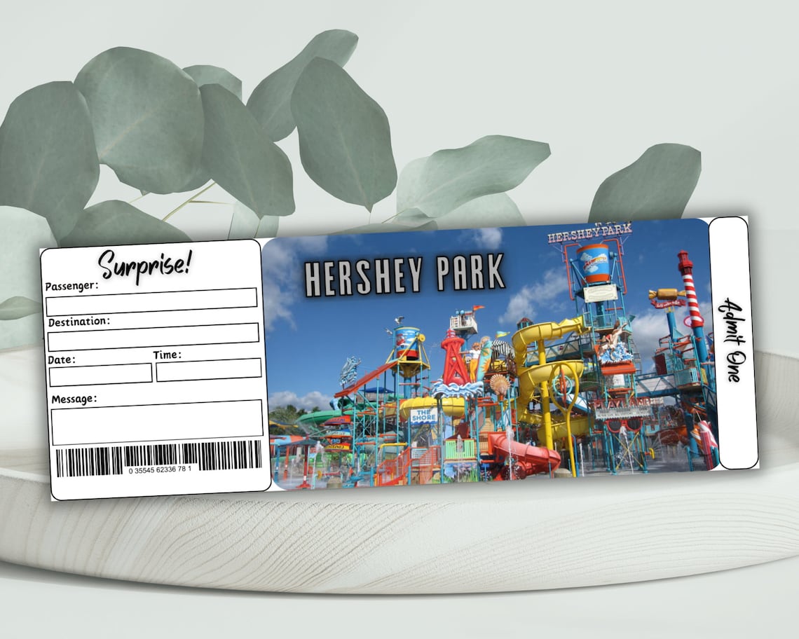 Editable Hershey Park Surprise Ticket Template, Trip Reveal Tickets ...