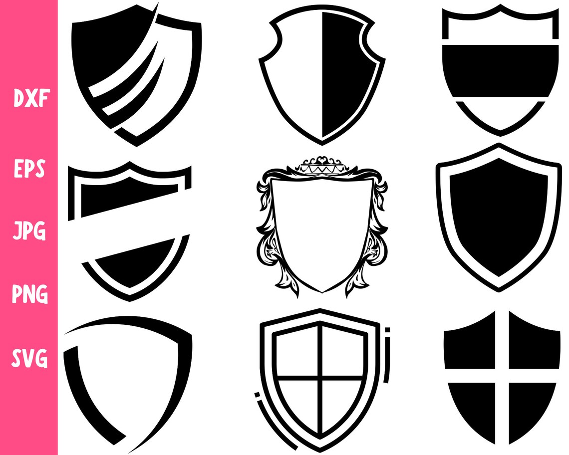 Digital Download Shield Svg Designs, Shield Png Bundle, Shield Clipart ...