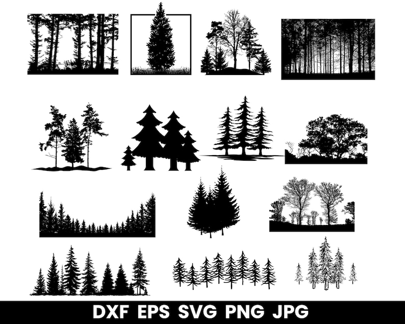 Forest Tree Svg Bundle, Pine Trees Svg, Forest Svg Files, Nature Svg ...