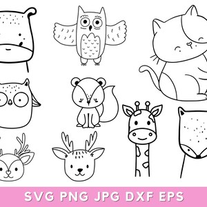 Woodland Animal Outline Svg Bundle, Coloring Svg, Woodland Animal Svg ...