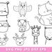 Woodland Animal Outline Svg Bundle, Coloring Png, Animal Clipart ...