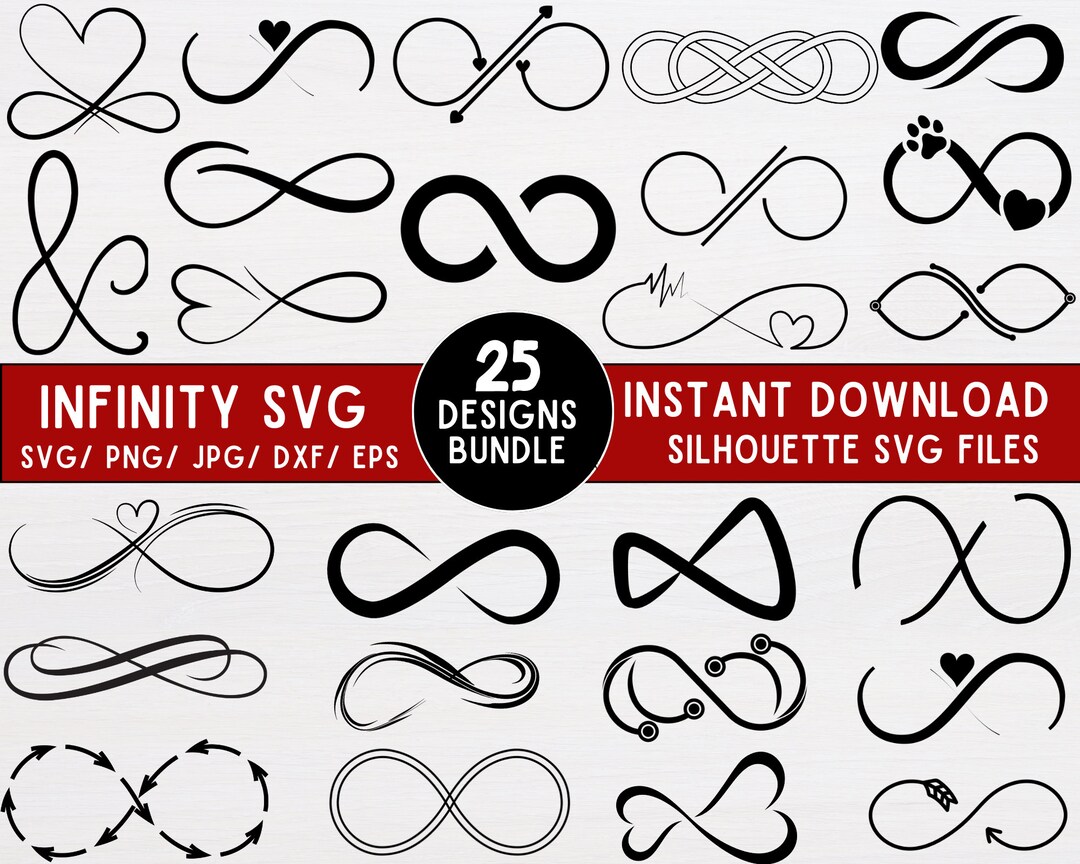Infinity Svg Bundle, Infinity Symbol Svg, Love Svg, Infinity Heart Svg ...