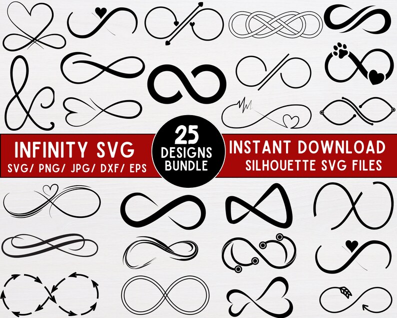 Infinity Svg Bundle, Infinity Symbol Svg, Love Svg, Infinity Heart Svg ...