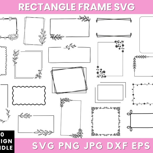 Rectangle Frame Svg - Etsy