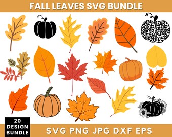 20 Fall Leaves Svg Bundle, Fall Svg, Fall Leaf Svg, Fall Png, Fall ...