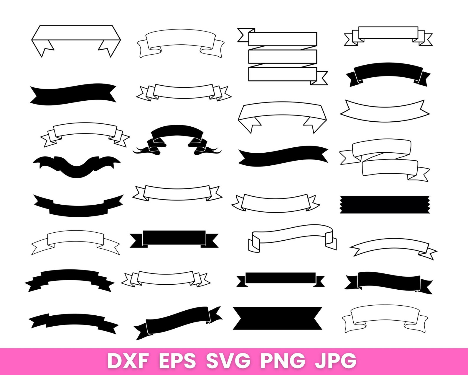 Ribbon Banner Svg Files, Ribbon Banner Png, Ribbon Clipart, Banner ...