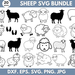 Sheep Svg Bundle, Sheep Svg, Png, Sheep Dxf, Sheep Clip Art, Sheep ...