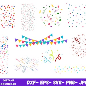 Confetti Svg Bundle, Confetti Png, Confetti Clipart, Birthday Svg, Svg ...