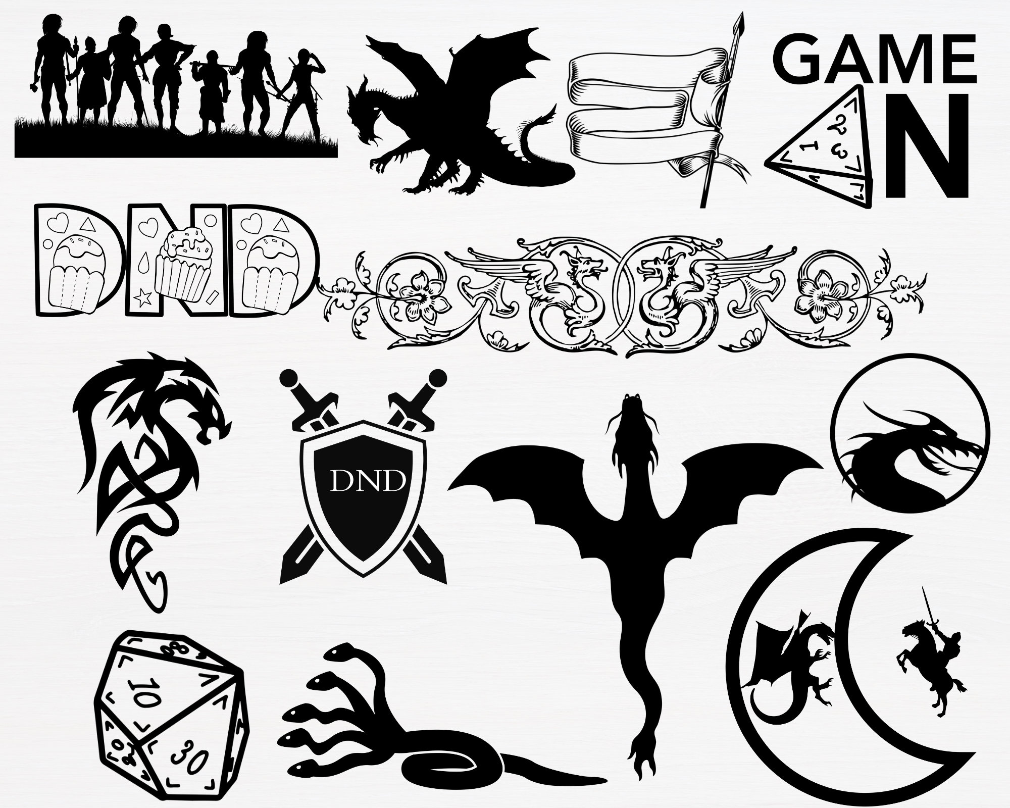 Dnd Svg Bundle, Dnd Png Bundle, Dnd Shirt Designs, Dragon Svg, Svg ...