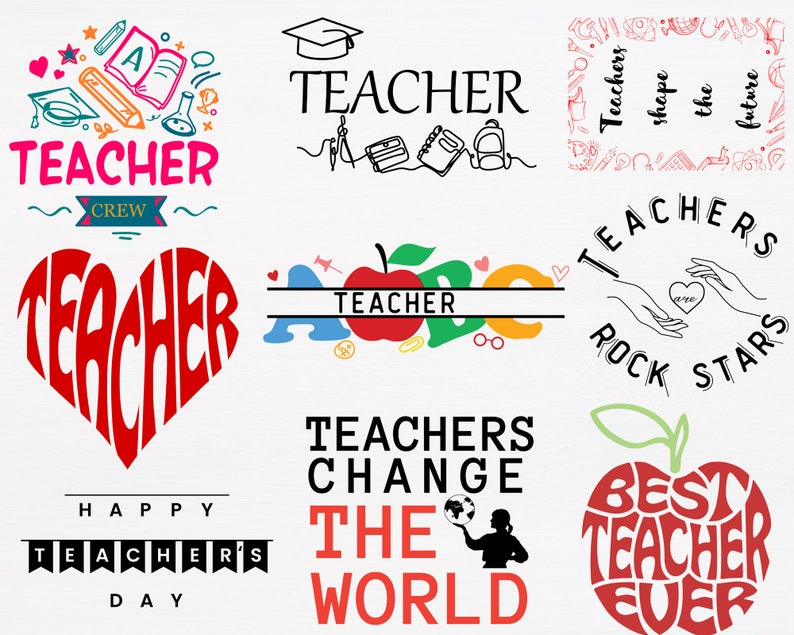 Teacher Appreciation Svg Bundle Teacher Svg Bundle Back to - Etsy