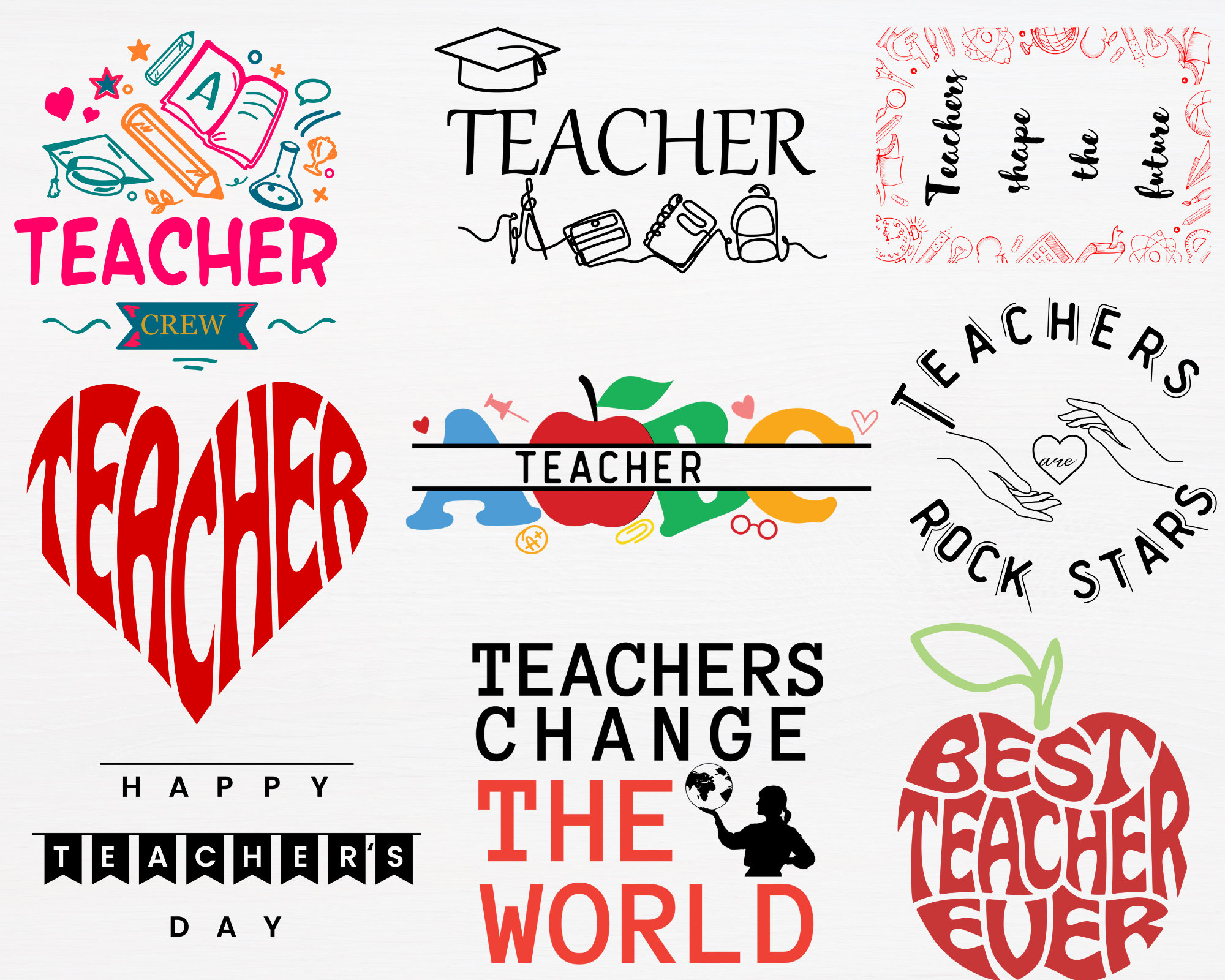 Teacher Appreciation Svg Bundle, Teacher Svg Bundle, Back to School Svg ...