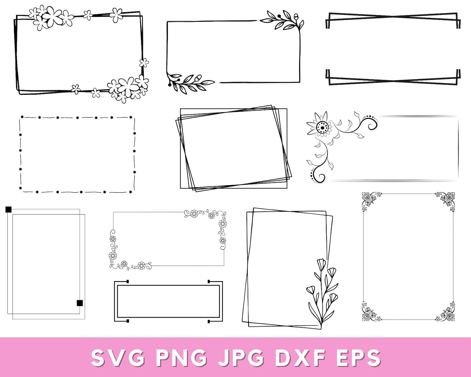 Rectangle Frame Svg Bundle, Rectangle Frame Png, Rectangle Clipart ...