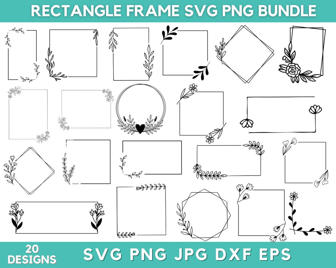 Rectangle Frame Svg Bundle, Rectangle Frame Png, Rectangle Clipart ...