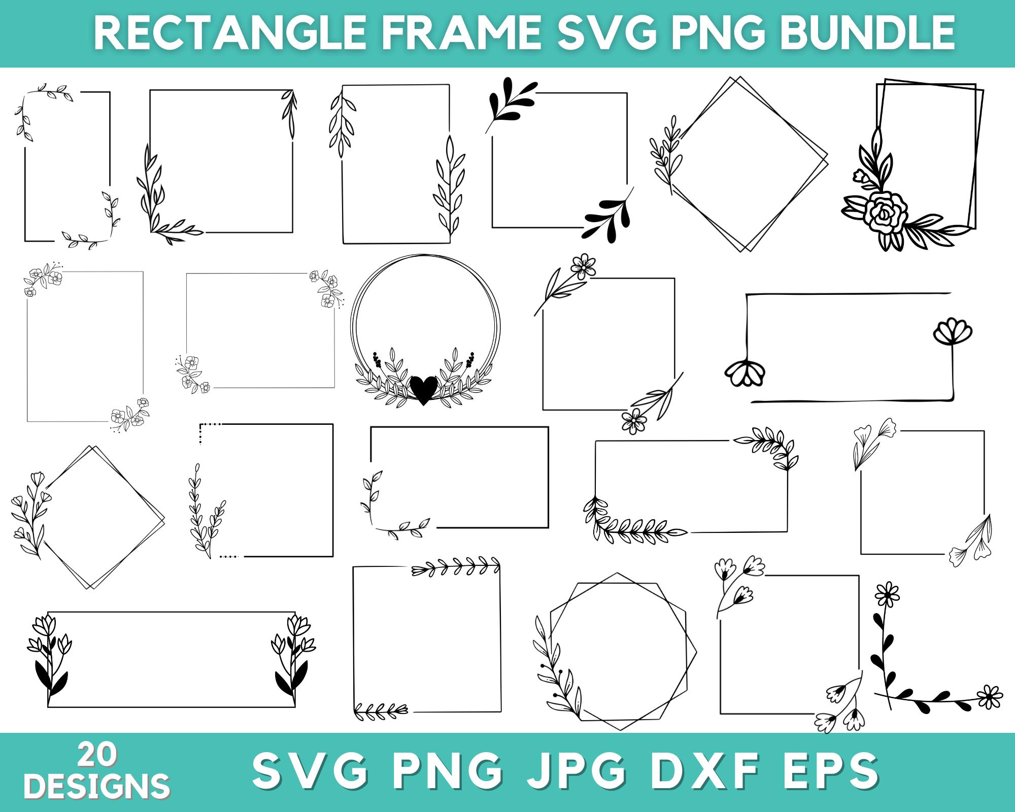 Rectangle Frame Svg Bundle, Rectangle Frame Png, Rectangle Clipart ...