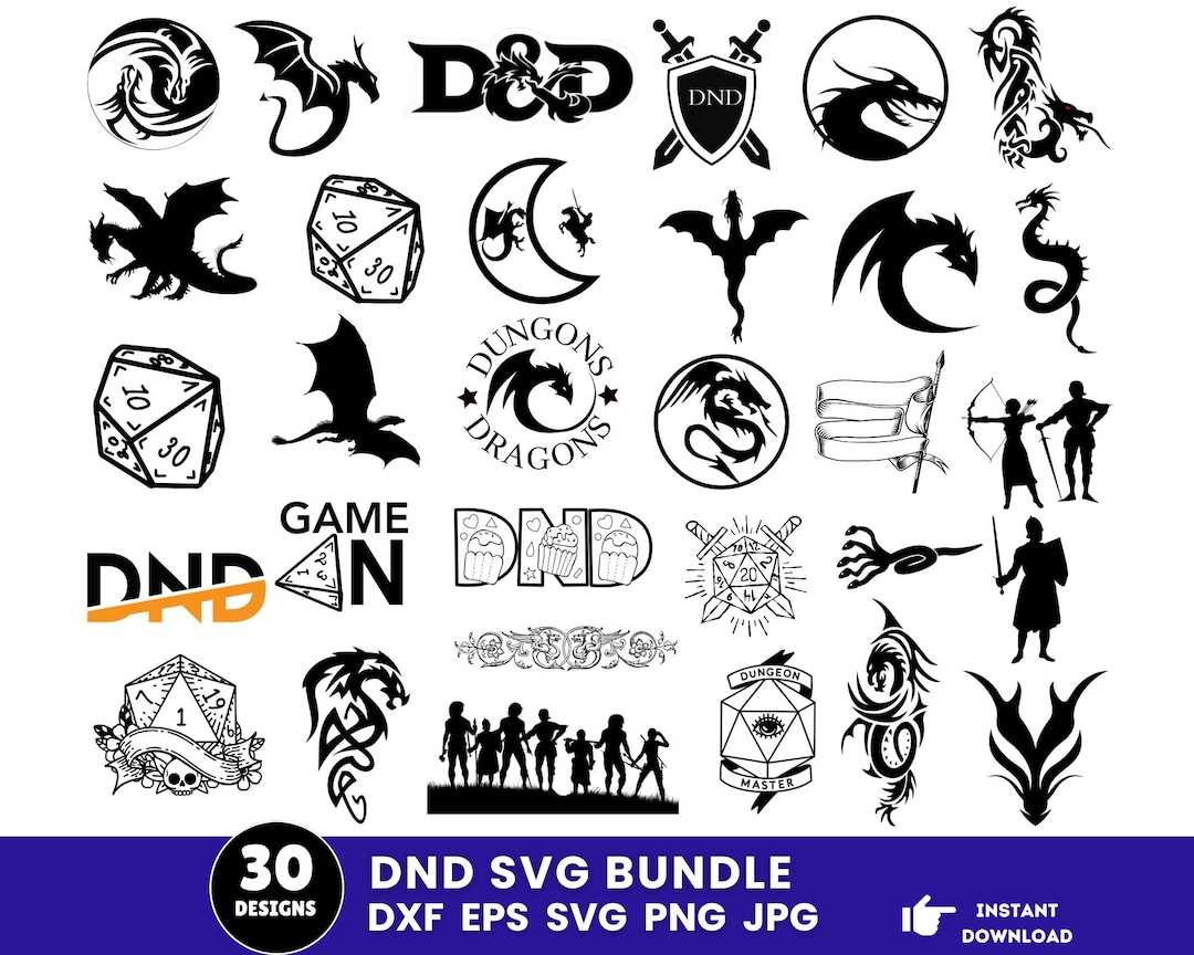 Dnd Svg Bundle, Dnd Png Bundle, Dnd Shirt Designs, Dragon Svg, Svg ...