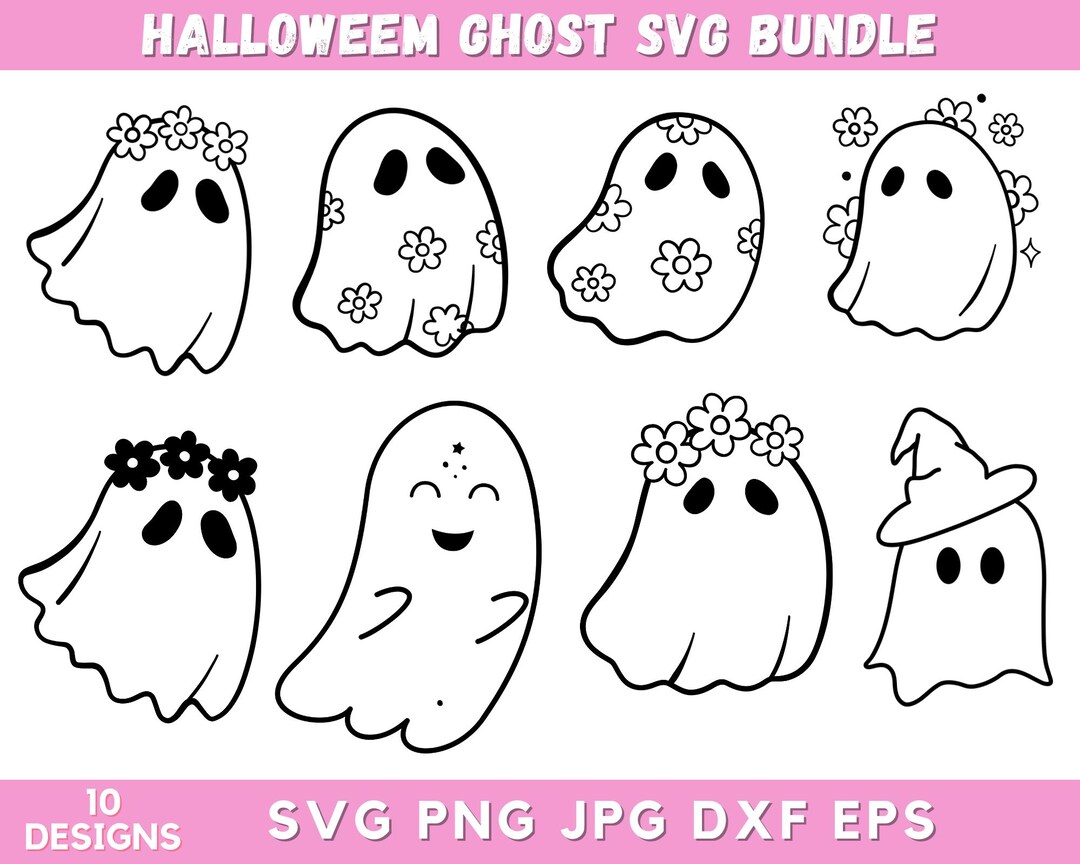 Halloween Svg Bundle, Halloween Ghost Svg, Ghost Clipart, Halloween ...
