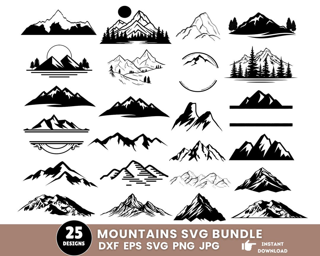 Berge-Svg-Bundle, Berge Png, Berge Clipart, Berge Png-Bundle, Landschaft SVG, SVG-Dateien für ...