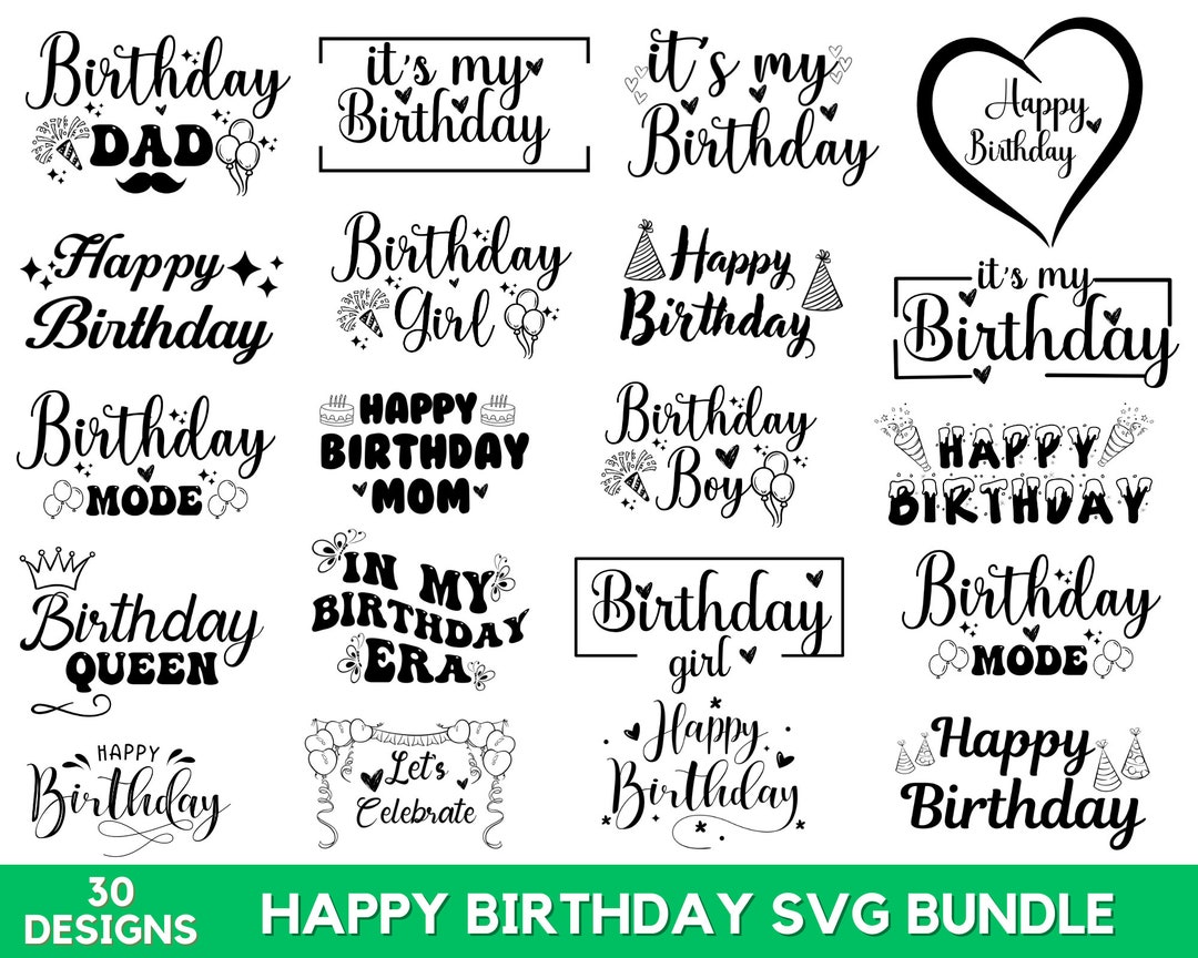 Happy Birthday Svg Bundle, Birthday Svg, Birthday Girl Svg, Birthday ...