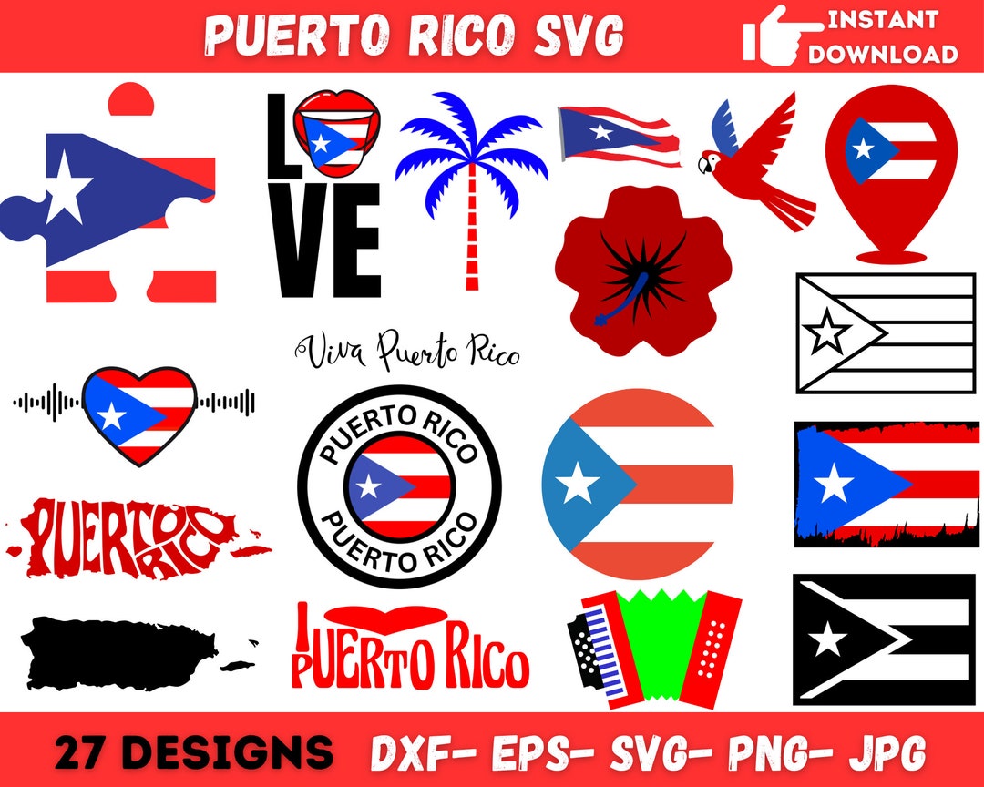 Puerto Rico Svg, Puerto Rico Flag Svg, Cricut Svg, Puerto Rico Clipart ...