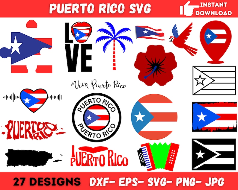 Puerto Rico Svg, Puerto Rico Flag Svg, Cricut Svg, Puerto Rico Clipart ...