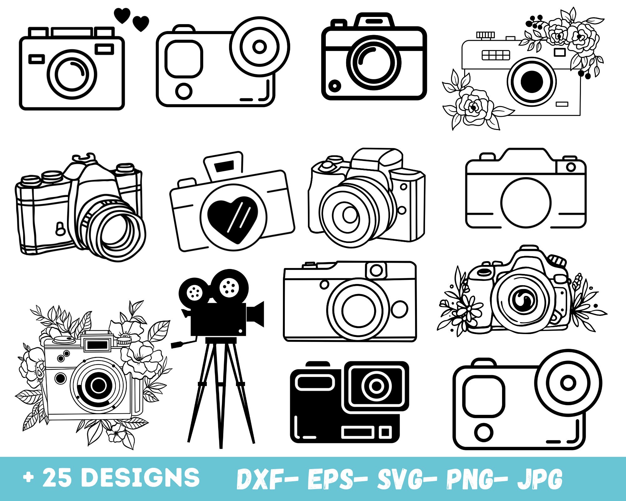 Camera Svg Png Bundle, Camera Clipart, Camera Svg Cut Files, Shirt Svg ...