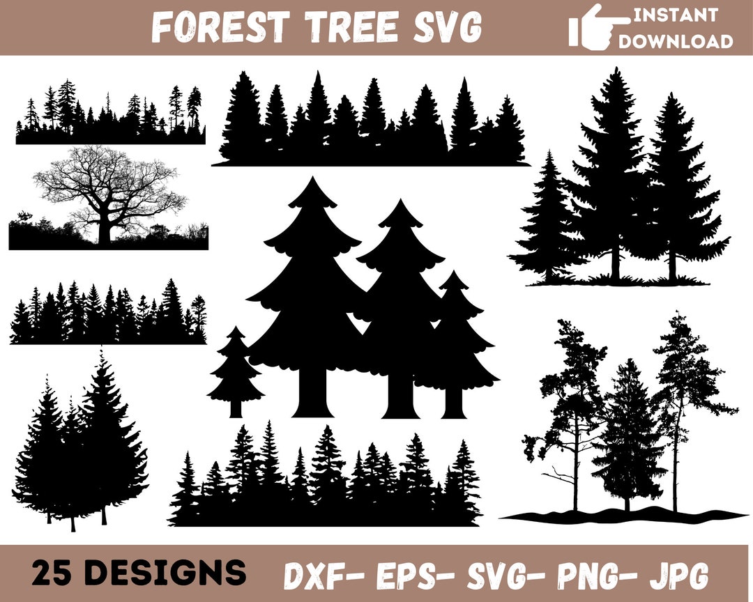 Forest Tree Svg Bundle, Pine Trees Svg, Forest Svg Files, Nature Svg ...