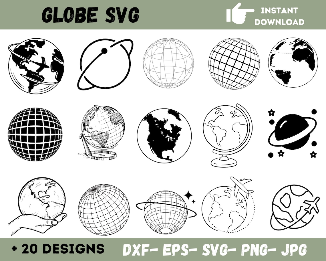 Globe Svg Bundle, World Globe Svg, Globe Png, World Map Svg, Glob Svg ...