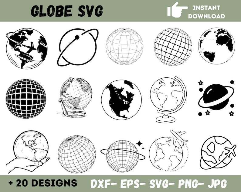 Globe Svg Bundle, World Globe Svg, Globe Png, World Map Svg, Glob Svg ...