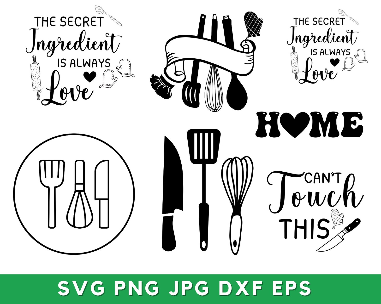 20 Happy Kitchen Svg Bundle, Kitchen Designs Svg,kitchen Elements Svg ...