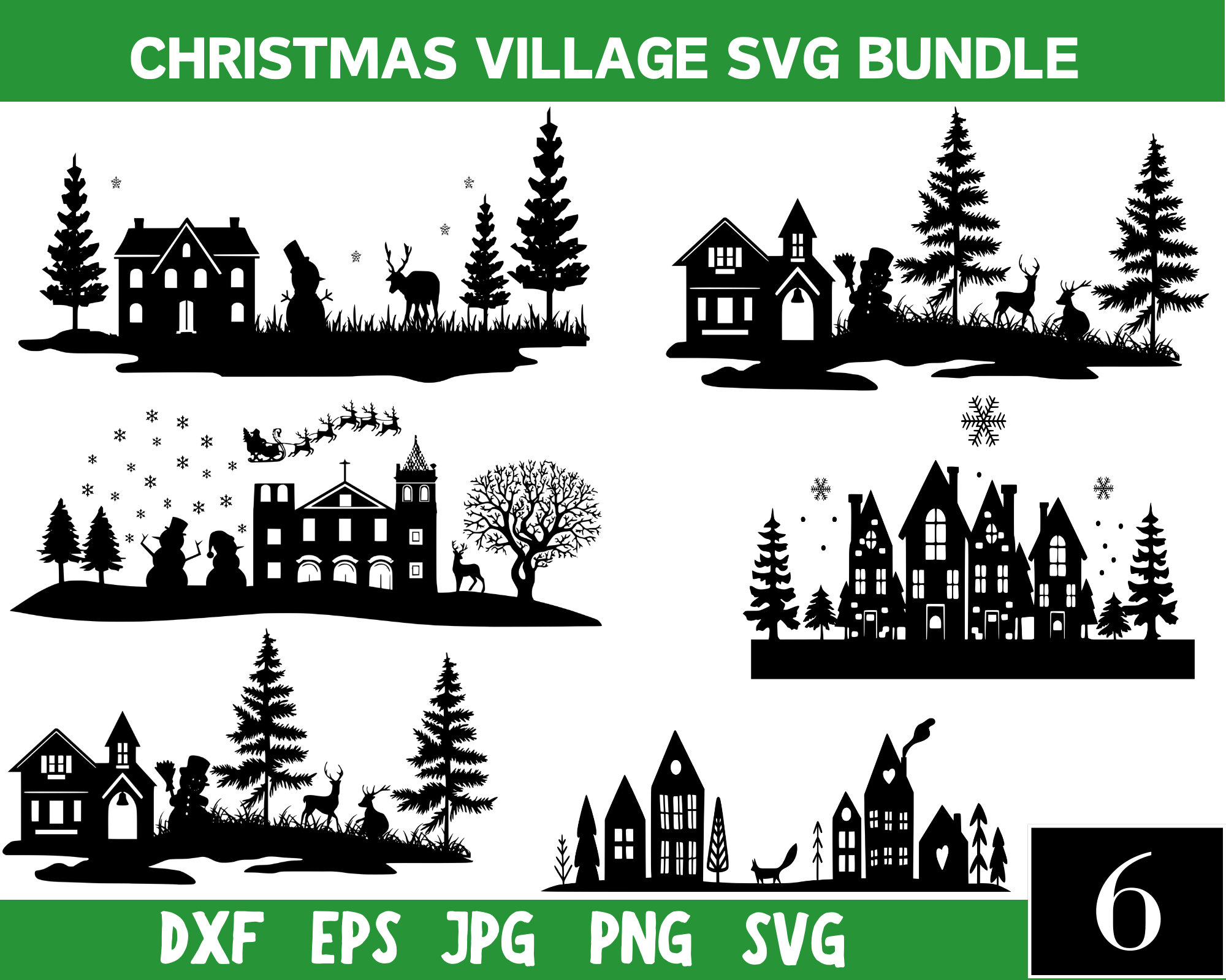 Christmas Village Svg Bundle, Christmas Village Png, Christmas House ...