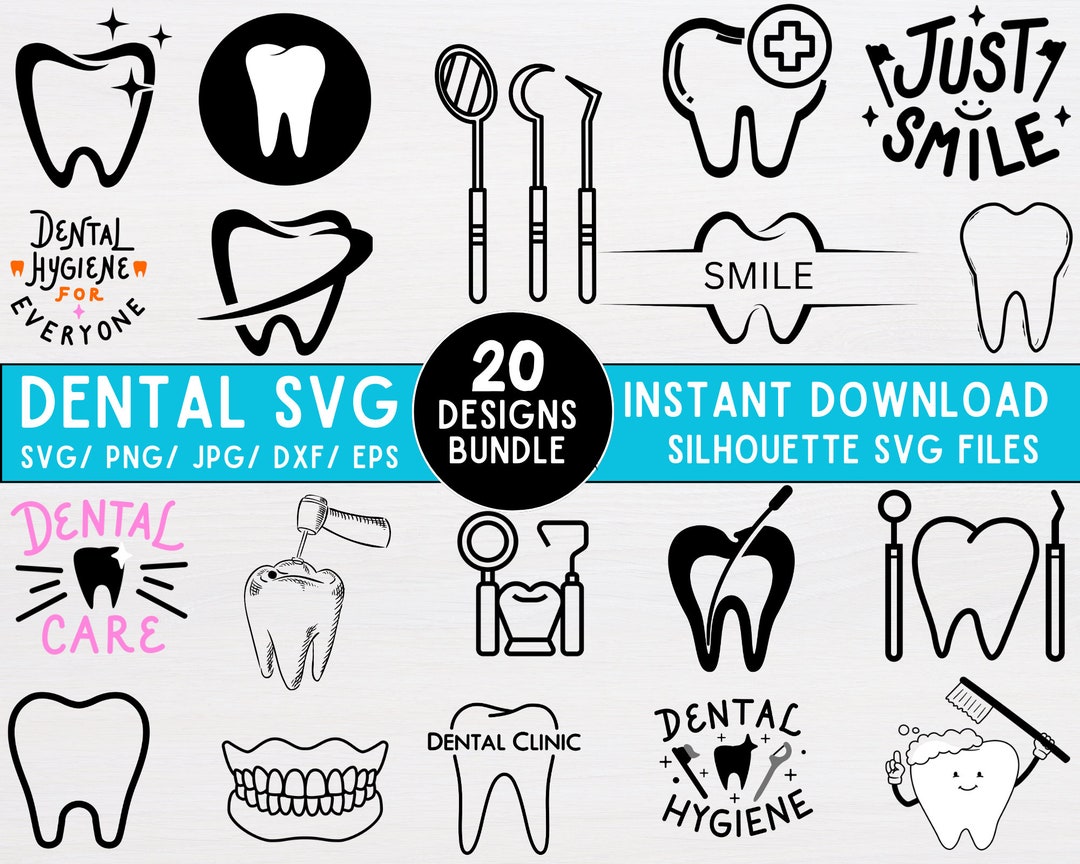 Dental Svg Bundle, Dental Png, Dental Dxf, Dental Vector Files, Dental ...