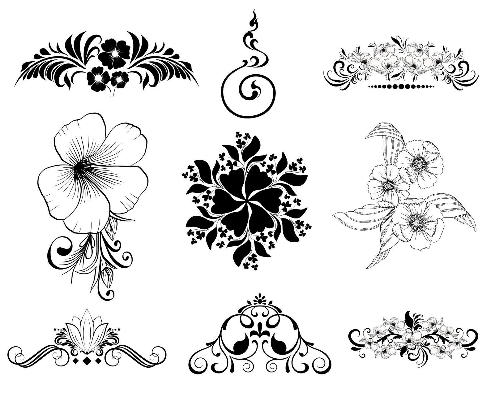 Decorative Svg Bundle, Flourish Svg, Ornaments Svg, Decorative Elements ...
