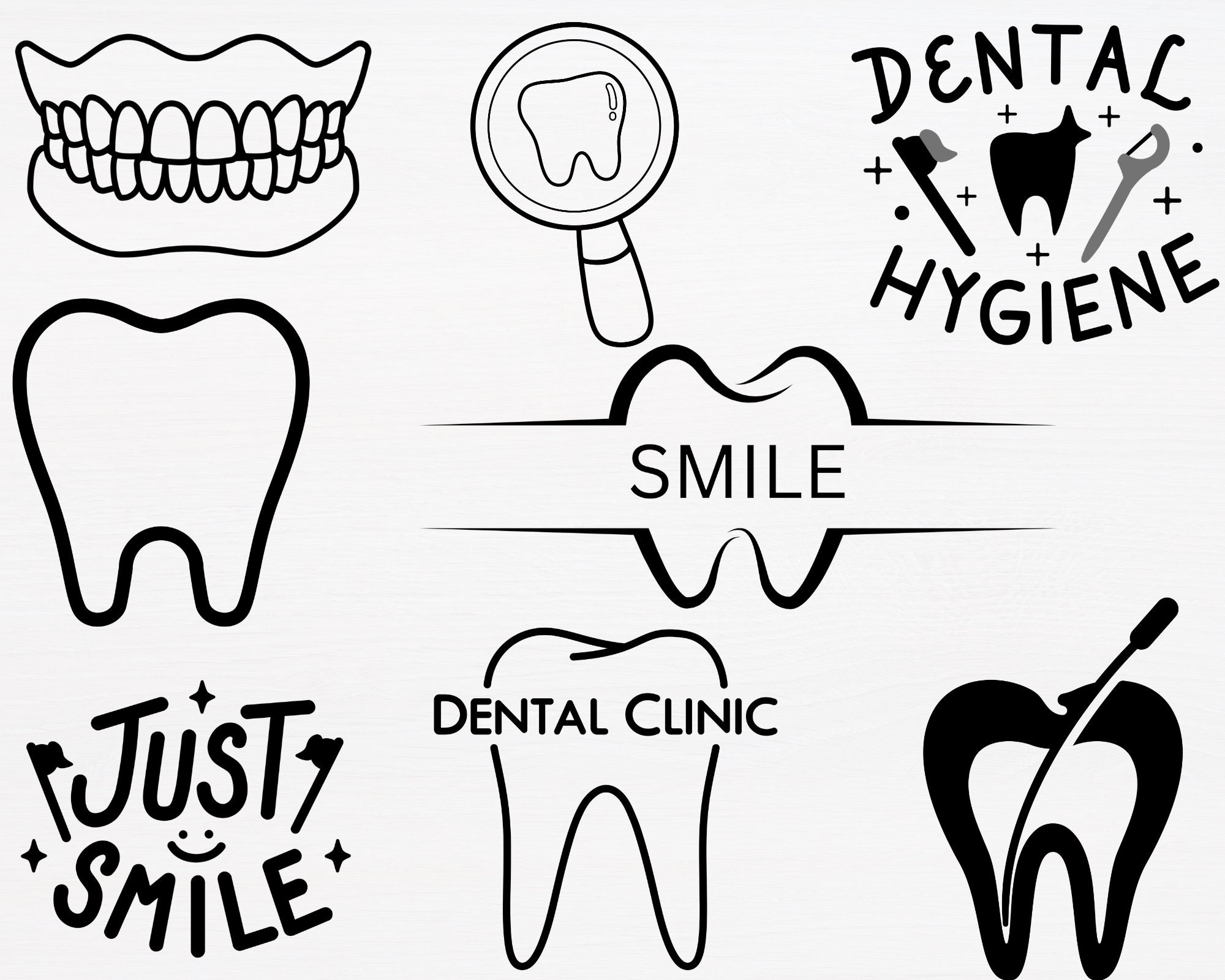 Dental Svg Bundle, Dental Png, Dental Dxf, Dental Vector Files, Dental ...
