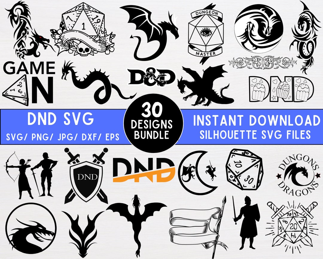 Dnd Svg Bundle, Dnd Png Bundle, Dnd Shirt Designs, Dragon Svg, Svg ...