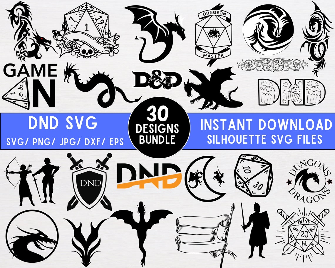 Dnd Svg Bundle, Dnd Png Bundle, Dnd Shirt Designs, Dragon Svg, Svg ...