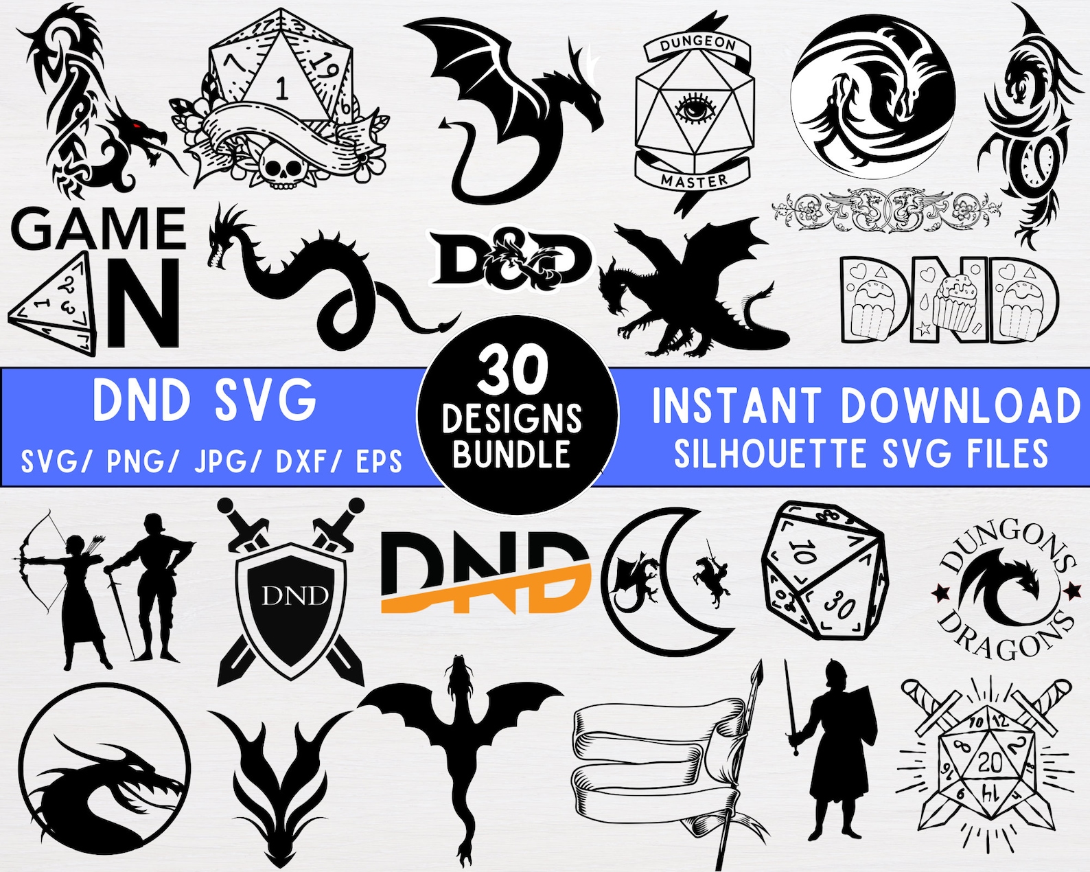Dnd Svg Bundle, Dnd Png Bundle, Dnd Shirt Designs, Dragon Svg, Svg ...