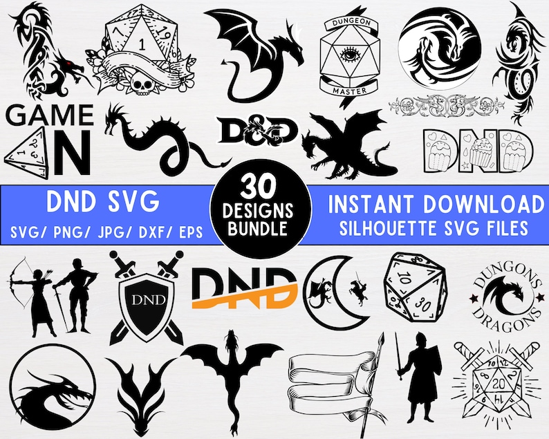 Dnd Svg Bundle, Dnd Png Bundle, Dnd Shirt Designs, Dragon Svg, Svg ...