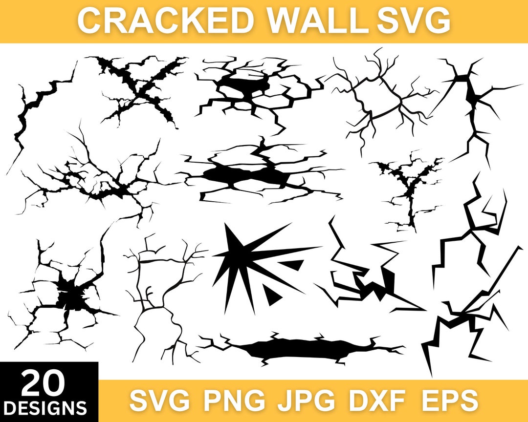 Cracked Wall Svg Bundle, Cracked Wall Png, Cracked Wall Clipart ...