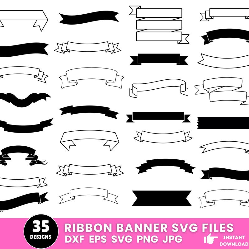 Ribbon Banner Svg - Etsy